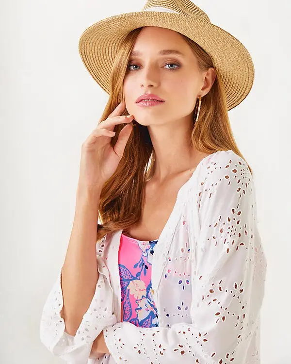 Lilly Pulitzer® Shade Seeker Straw Hat - Resort White
