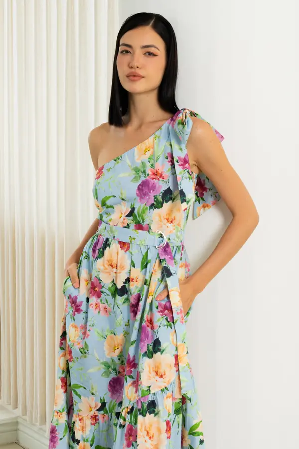yumi kim one shoulder dress Yumi Kim Womens One Shoulder Sleeveless Front Slit Dress Purple Size Small