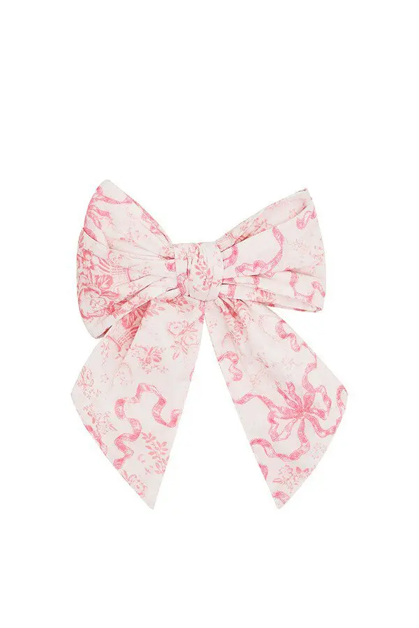 Loveshackfancy Elisiette Hair Bow Barrette - Red | Editorialist display picture 2