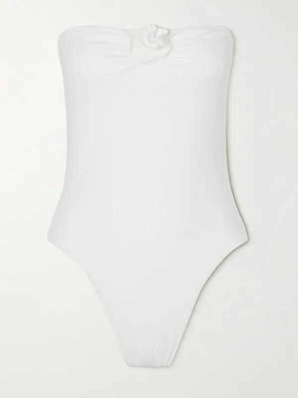 MAYGEL CORONEL Kairos Appliquéd Swimsuit - Off-white