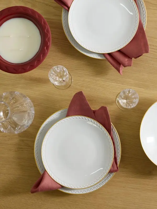 L'Objet Neptune Set Of Two Gold-plated Porcelain Dessert Plates