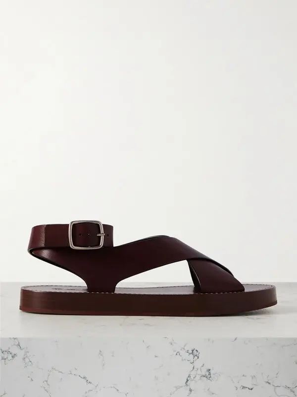 Loro Piana Sumie Leather Sandals - Brown