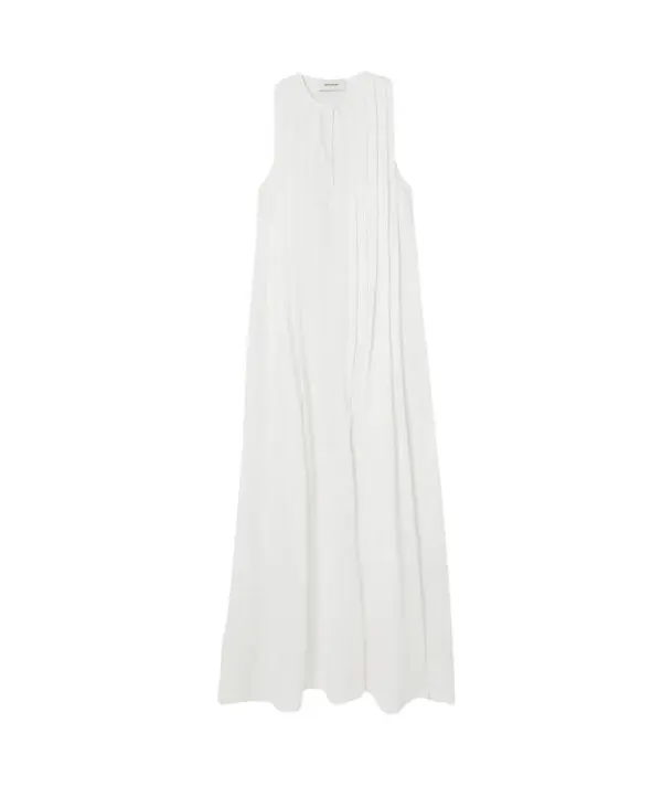 Bondi Born Nikko Pleated Organic Linen Maxi Dress