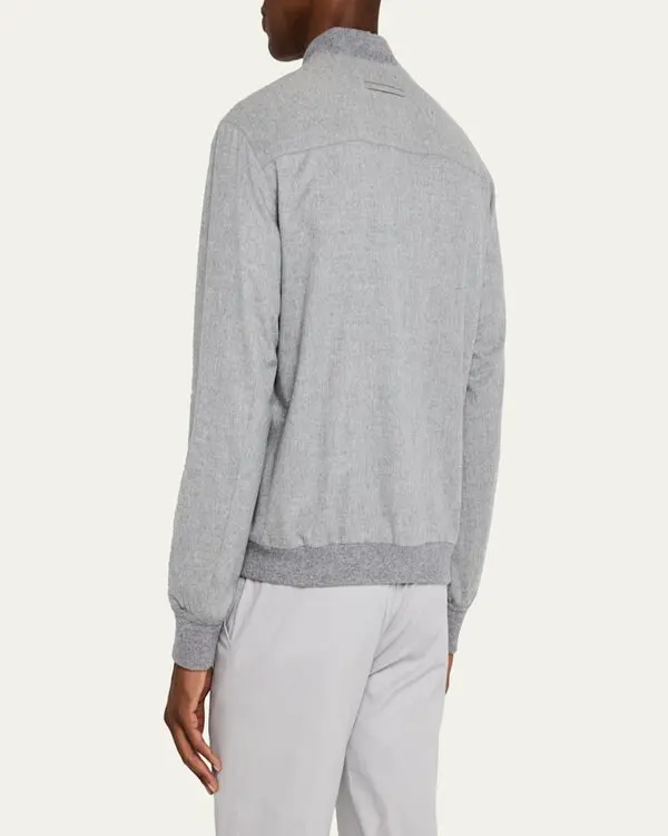 Zegna Cashmere Concealed-zip Blouson Jacket