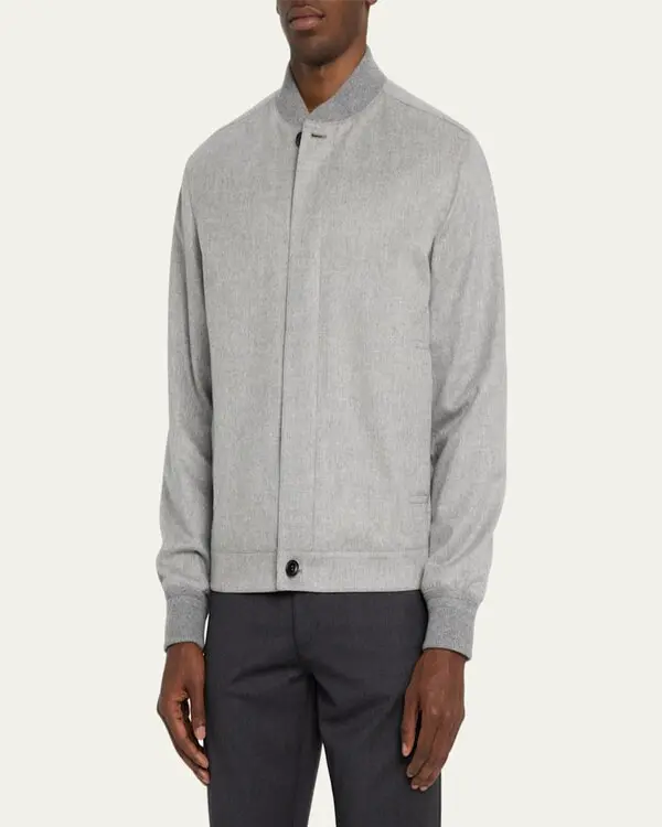 Zegna Cashmere Concealed-zip Blouson Jacket