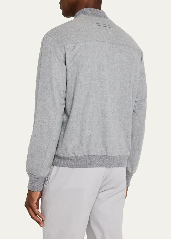 Zegna Cashmere Concealed-zip Blouson Jacket