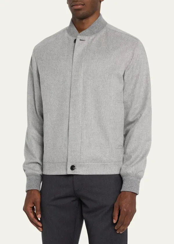Zegna Cashmere Concealed-zip Blouson Jacket