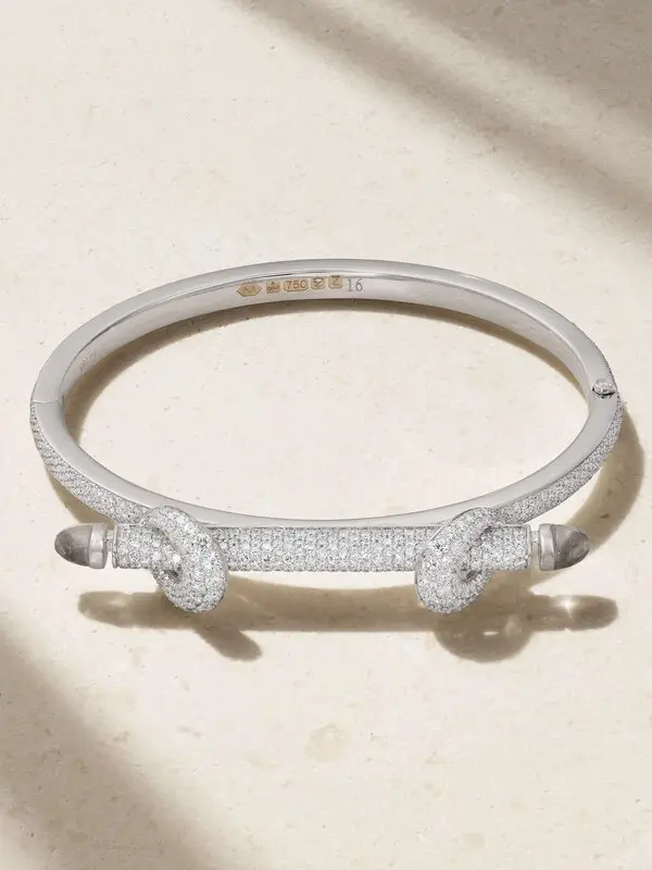 ANANYA Chakra Icon Diamond And Quartz Bangle - Gold