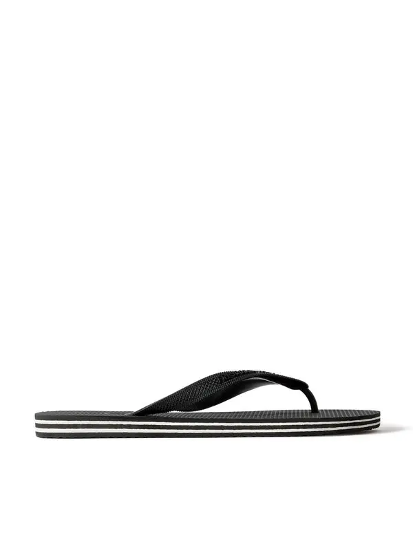 Frescobol Carioca Fabio Logo-embossed Flip Flops - Black