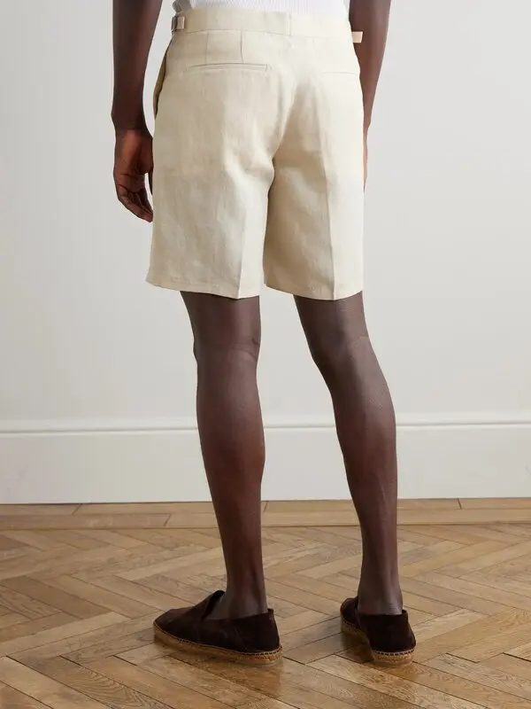 Orlebar Brown Norwich Straight-leg Linen Shorts - Neutrals