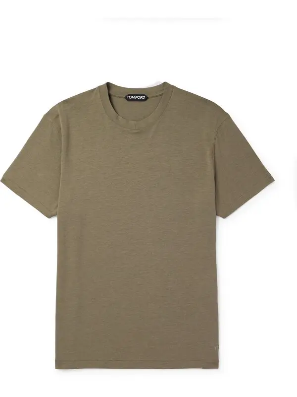 TOM FORD Slim-fit Lyocell And Cotton-blend Jersey T-shirt - Green