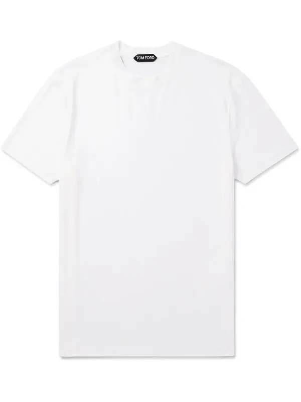TOM FORD Slim-fit Lyocell And Cotton-blend Jersey T-shirt - White