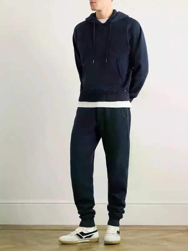 TOM FORD Tapered Garment-dyed Cotton-jersey Sweatpants