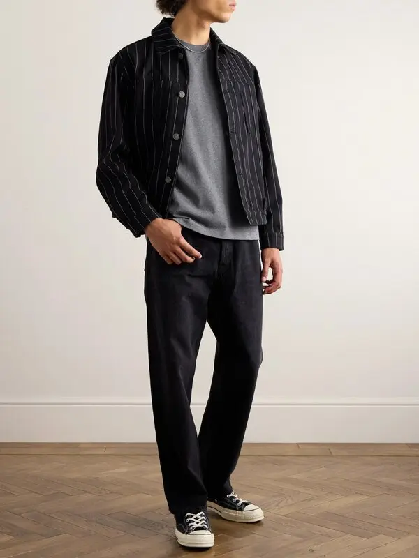 A.p.c. Logo-flocked Cotton-jersey T-shirt - Gray