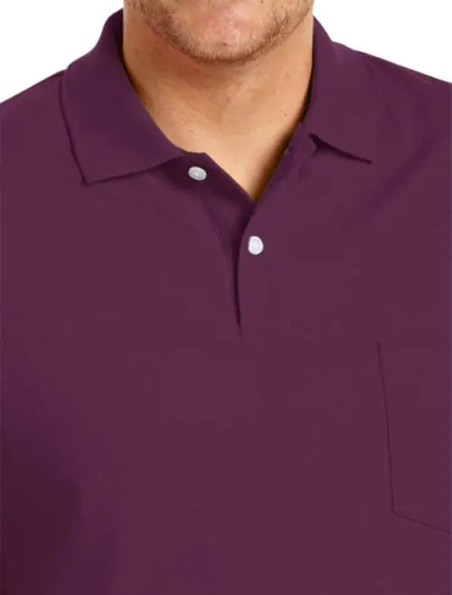 HARBOR BAY BY DXL Big & Tall Pocket Piqué Polo Shirt - Potent Purple
