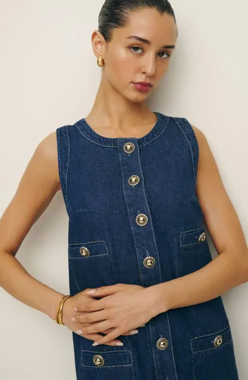 REFORMATION Tropez Sleeveless Denim Mini Dress - Salinas