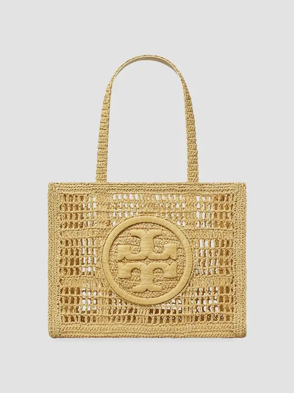 Tory Burch Ella Crochet Straw Tote Bag - Natural