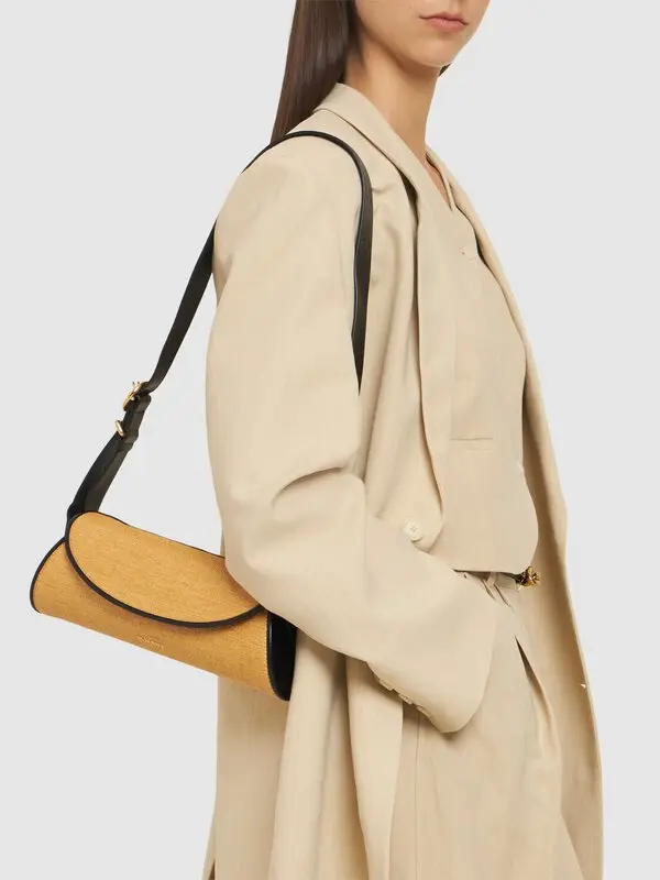 JIL SANDER Raffia Effect Shoulder Bag