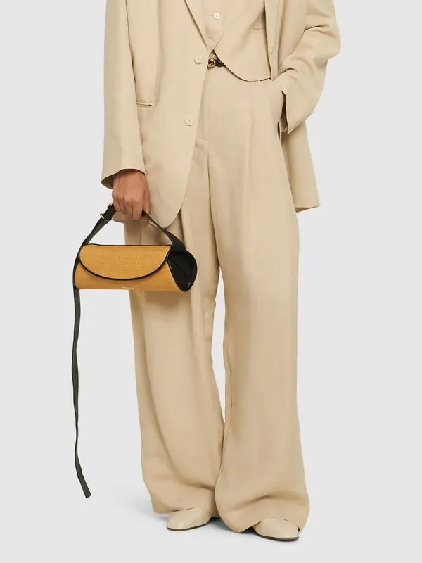 JIL SANDER Raffia Effect Shoulder Bag
