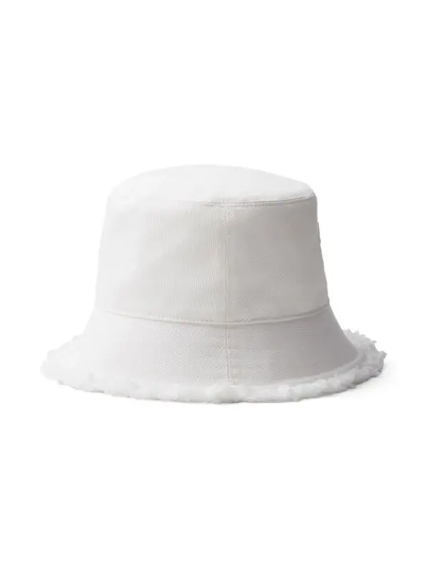 Prada Logo-embroidered Bucket Hat - White