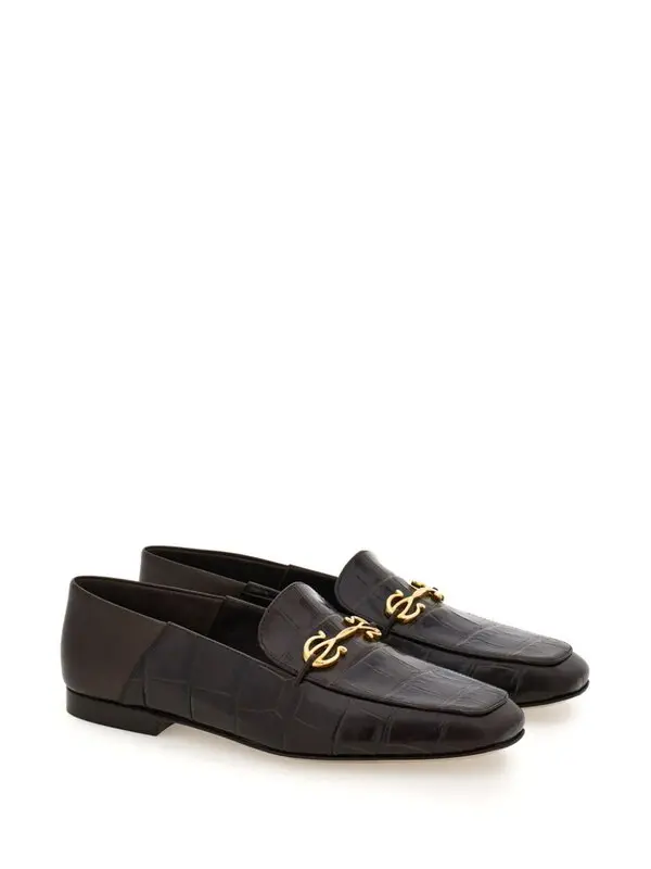 FERRAGAMO Gancini Leather Loafers