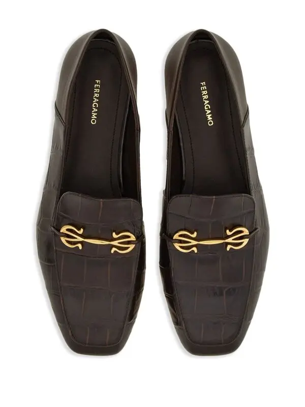 FERRAGAMO Gancini Leather Loafers
