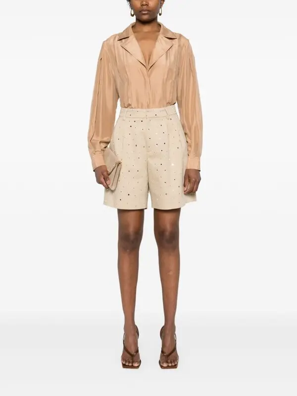 Alberta Ferretti Plissé-detailed Silk Shirt