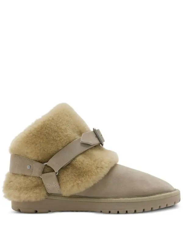 Burberry Buckle-detail Shearling Ankle Boots