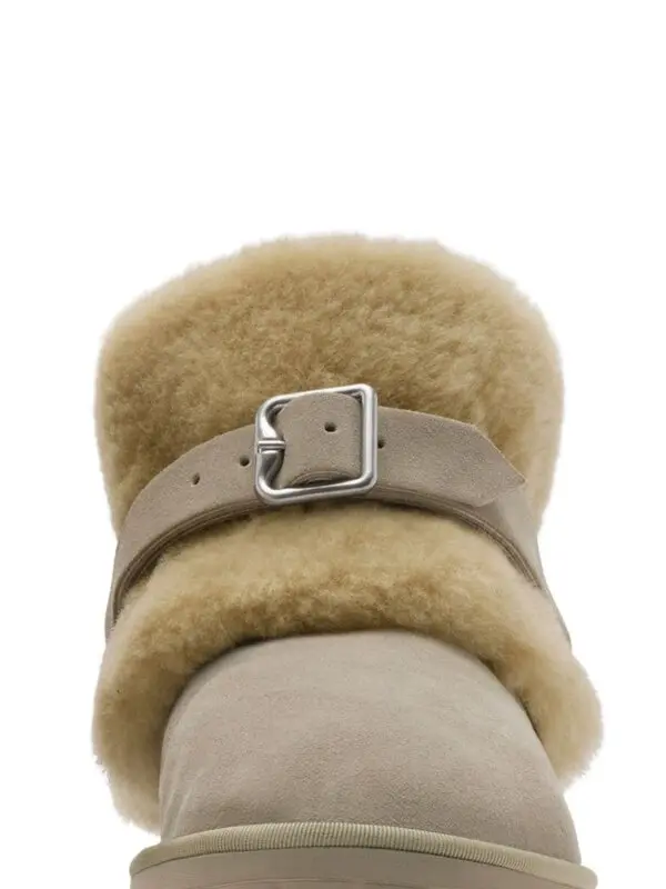Burberry Buckle-detail Shearling Ankle Boots