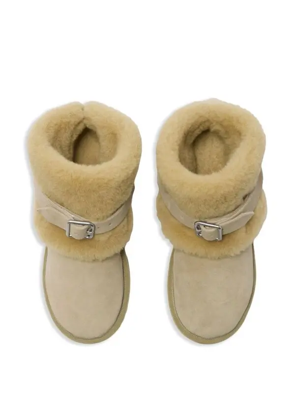 Burberry Buckle-detail Shearling Ankle Boots