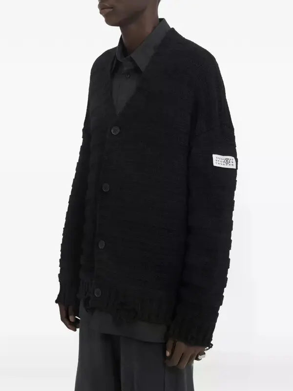 MAISON MARGIELA V-neck Knitted Cardigan - Black