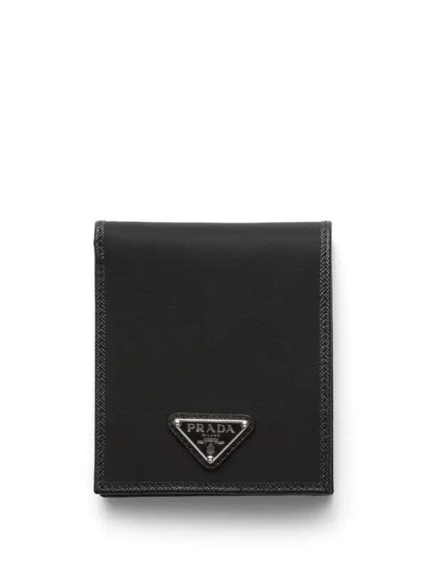 Prada Logo-plaque Bi-fold Wallet - Black