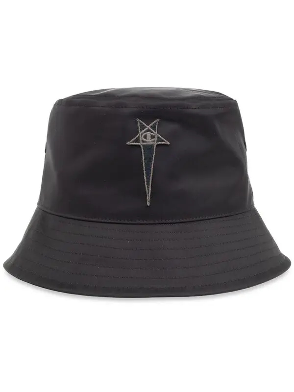 Rick Owens Logo-patch Bucket Hat - Black