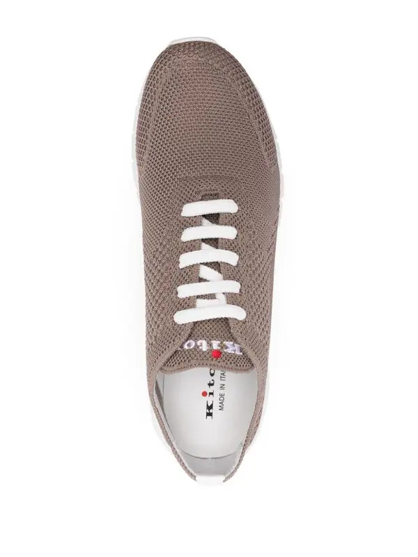 Kiton Logo-embroidered Knitted Sneakers - Brown