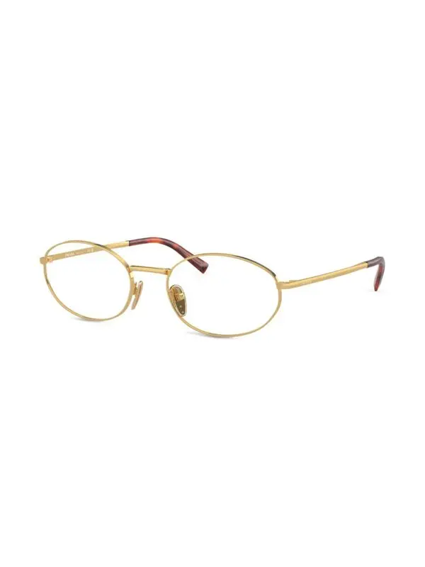 Prada Metallic Oval-frame Glasses - Gold