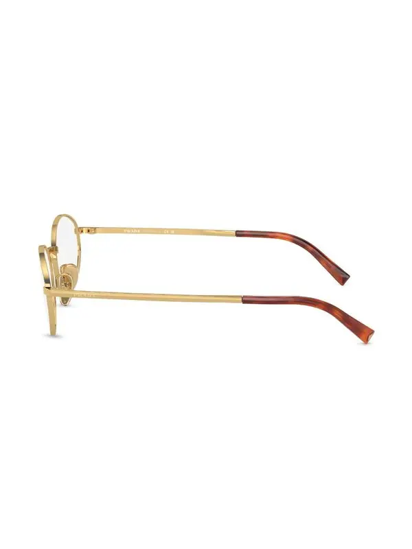 Prada Metallic Oval-frame Glasses - Gold