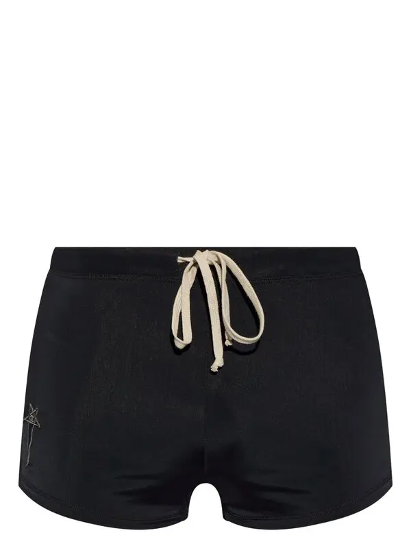Rick Owens Logo Patch Swim Trunks - Black
