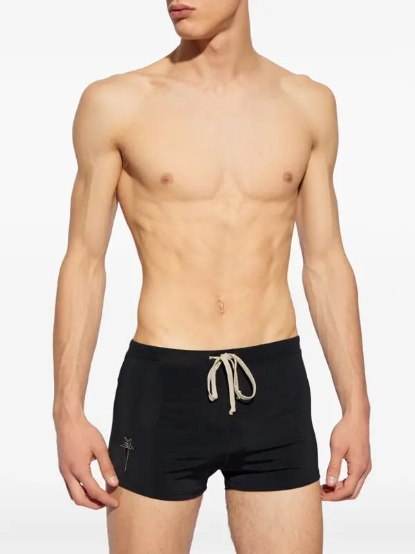 Rick Owens Logo Patch Swim Trunks