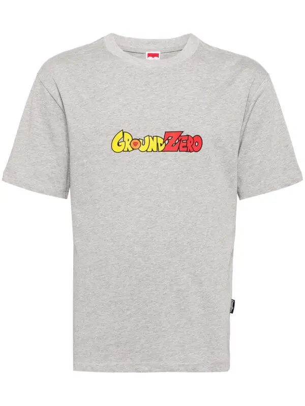 GROUND ZERO Logo-print T-shirt - Grey