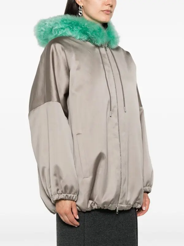 Gucci Fur-trimmed Satin Parka Coat