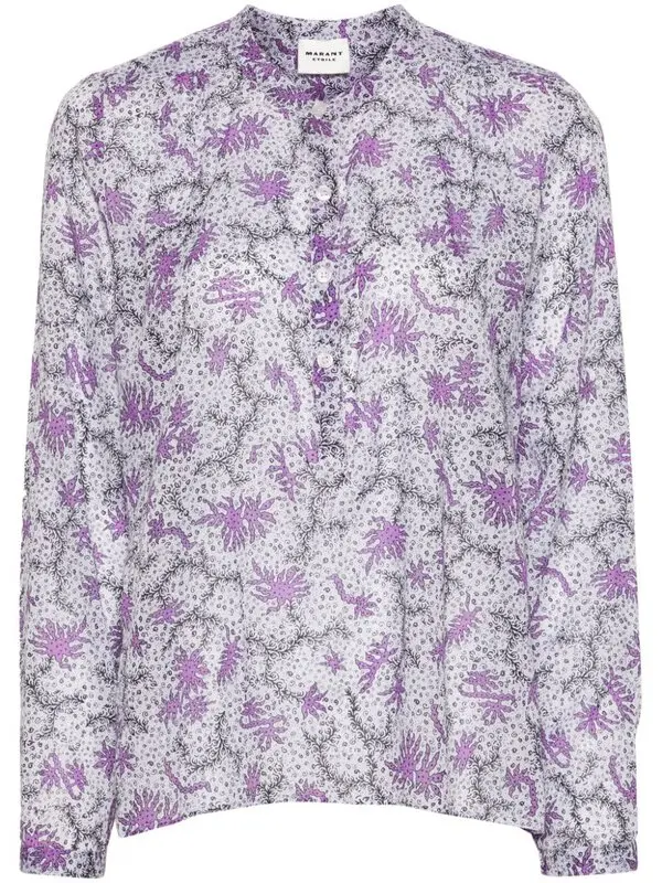 MARANT ETOILE Maria Abstract-print Blouse - White