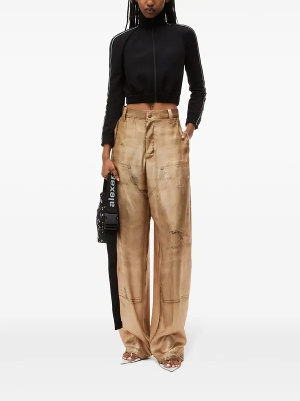Alexander Wang Logo-tape Cropped Track Jacket