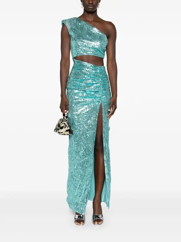 Amen Cut-out Sequined Maxi Dress