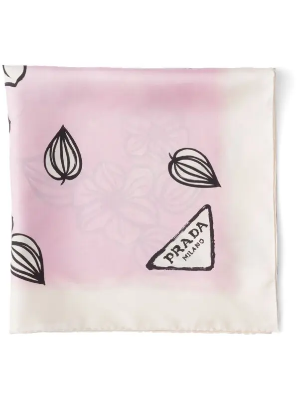 Prada Floral-print Twill Scarf