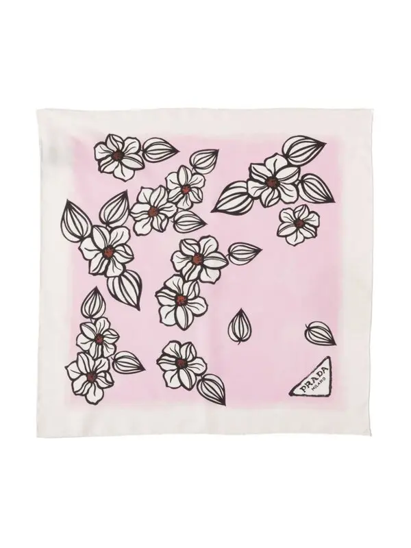 Prada Floral-print Twill Scarf