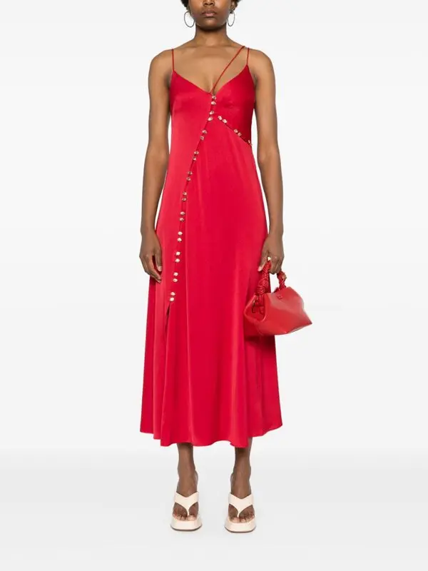 aje riddle button down maxi dress Aje Riddle Button Down Maxi Dress in Red Size AU 6