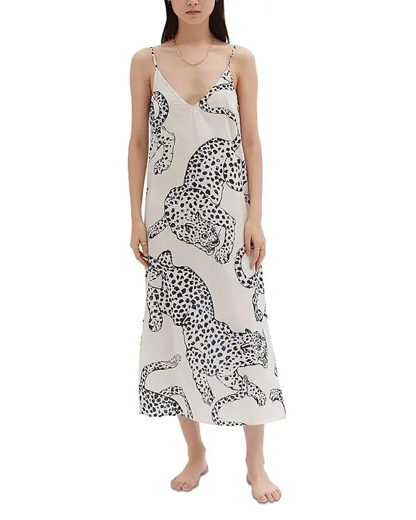 Desmond & Dempsey Jag Print Nightgown - Cream