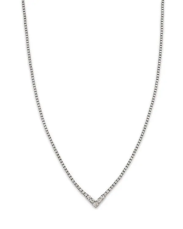 Bloomingdale'S Diamond Chevron Tennis Necklace 6.0 Tcw In 14k Gold - White