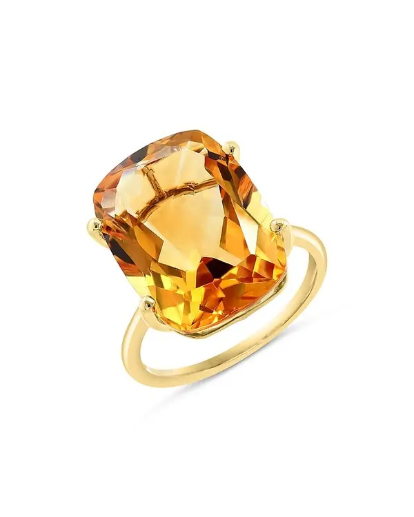 Bloomingdale'S 14k Yellow Gold Citrine Statement Ring - Orange/gold
