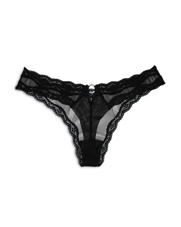 FLEUR DU MAL Sheer Tulle Thong - Black